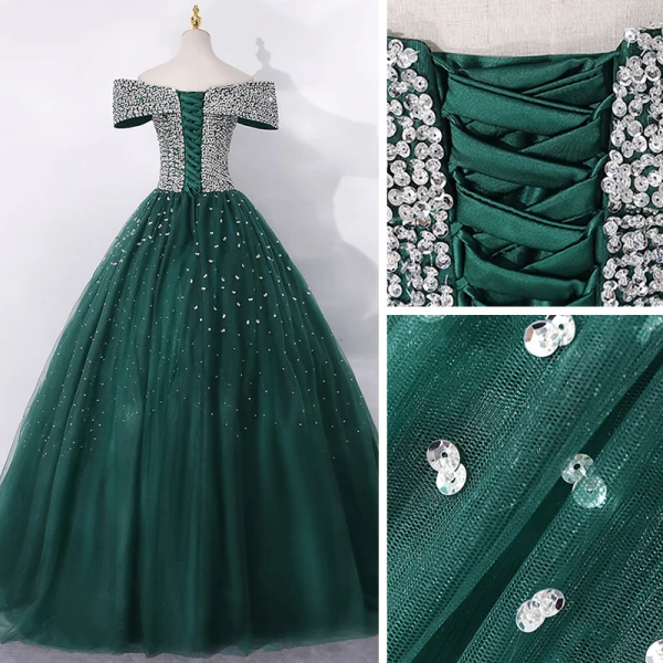 High End Dunkelgrün Tanzen Ballkleider 2020 A Linie Off Shoulder Kurze ...
