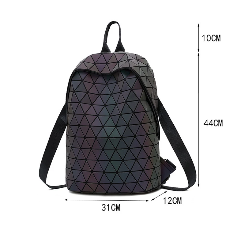 Eye-catching Multi-Colors Luminous Geometric Backpacks 2021 PU ...