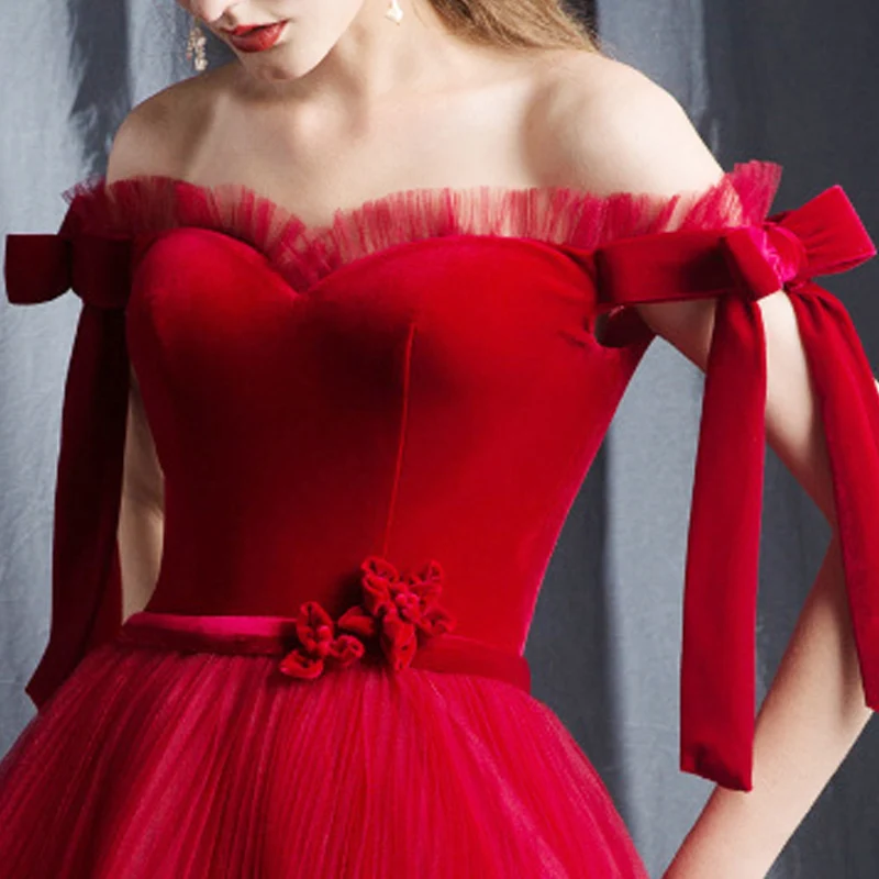 Modern / Fashion Red Prom Dresses 2019 A-Line / Princess Off-The ...