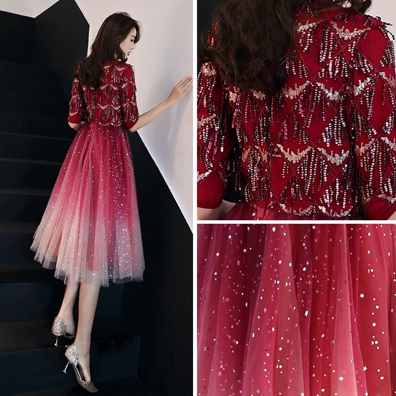 Elegant Burgundy Homecoming Graduation Dresses 2019 A-Line / Princess ...