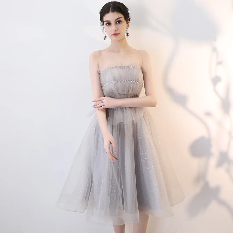 Elegant Grey Homecoming Graduation Dresses 2019 A-Line / Princess ...