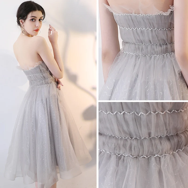 Elegant Grey Homecoming Graduation Dresses 2019 A-Line / Princess ...