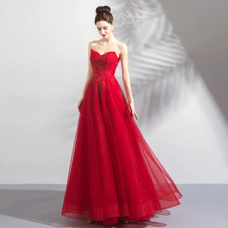 Modern / Fashion Red Prom Dresses 2019 A-Line / Princess Sweetheart ...