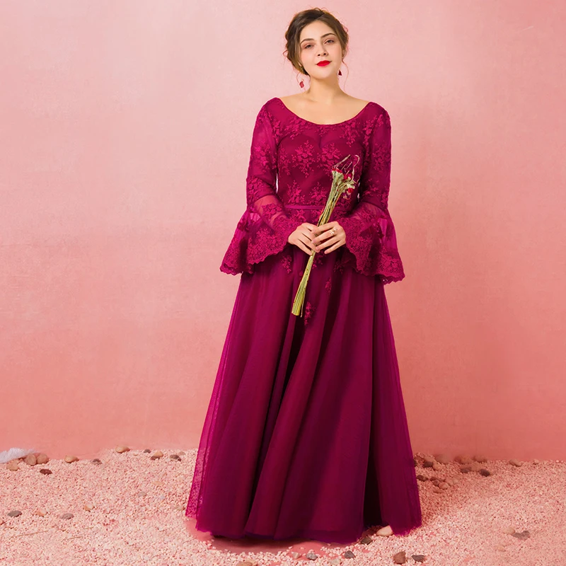 Amazing / Unique Burgundy Plus Size Prom Dresses 2018 A-Line / Princess ...