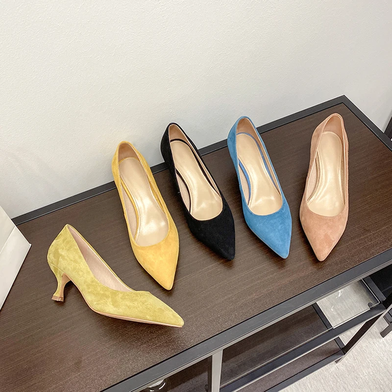 Modest / Simple Black Casual Suede Pumps 2020 5 cm Stiletto Heels ...