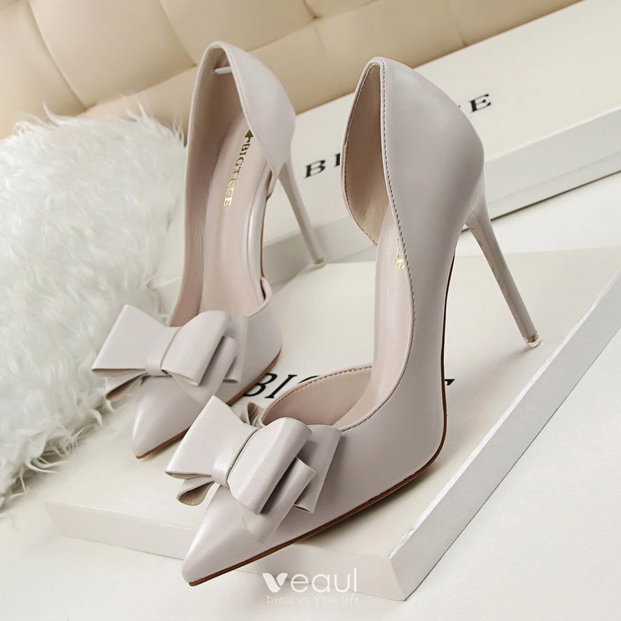 Lovely Candy Pink Dating Womens Shoes 2020 Bow 10 cm Stiletto Heels ...