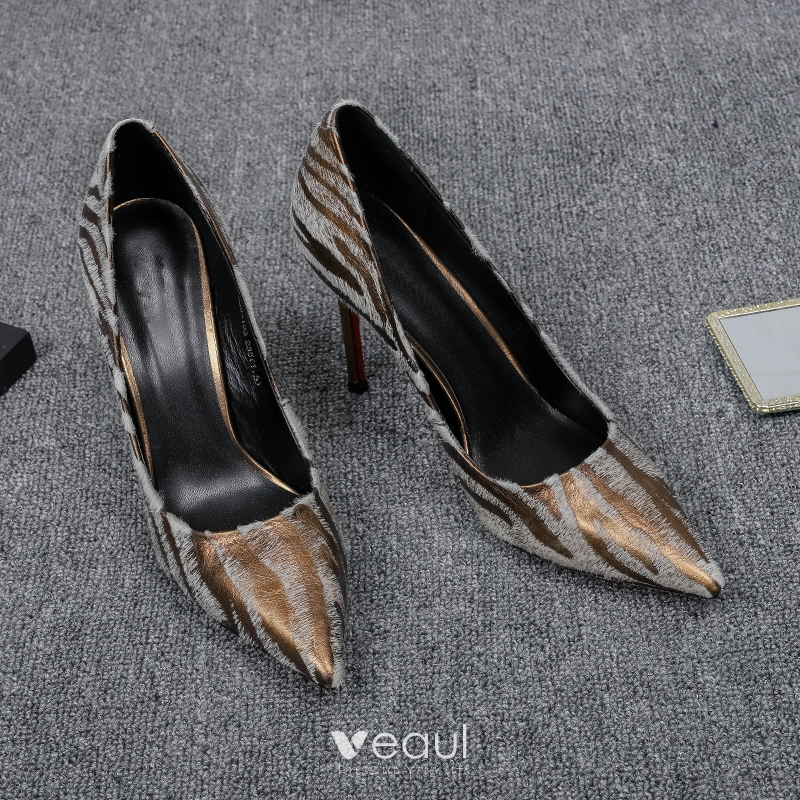 Chic / Beautiful Chocolate Evening Party Pumps 2020 8 cm Stiletto Heels ...