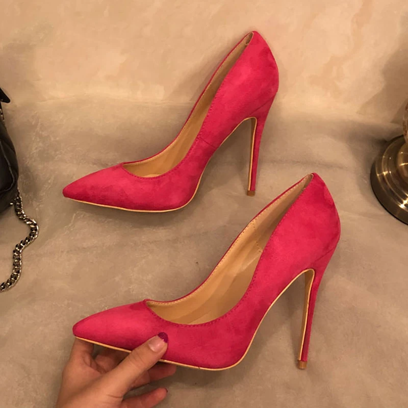 Chic / Beautiful Yellow Street Wear Suede Pumps 2021 12 cm Stiletto ...