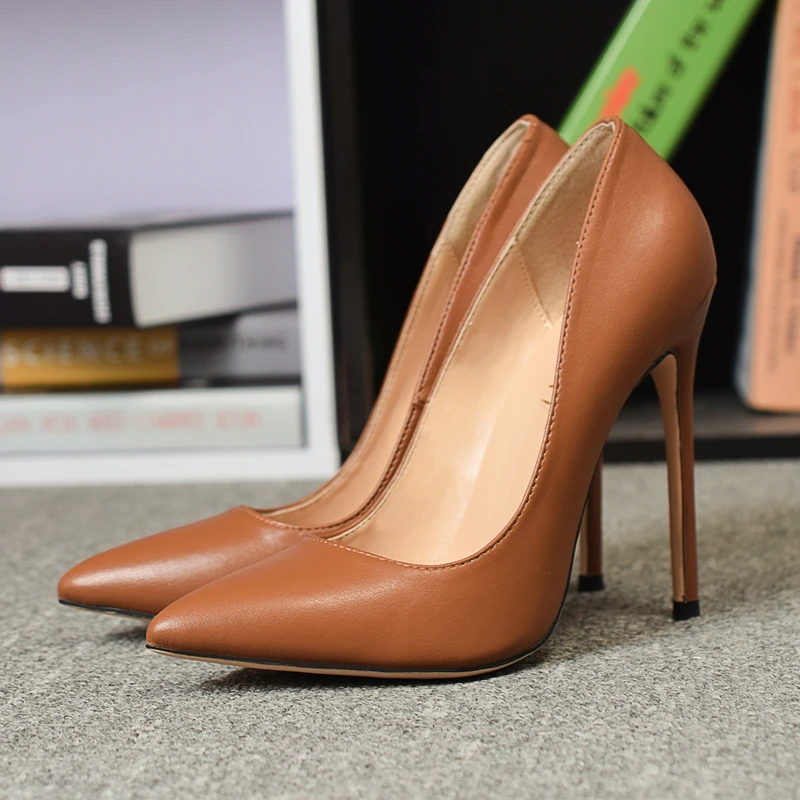 Modest / Simple Black 2021 Street Wear Pumps Leather 12 cm High Heels ...