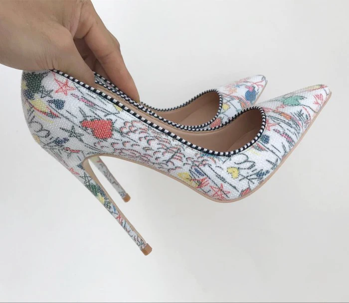 Chic / Beautiful Casual Color block Cartoon Pumps 2019 Leather Printing ...