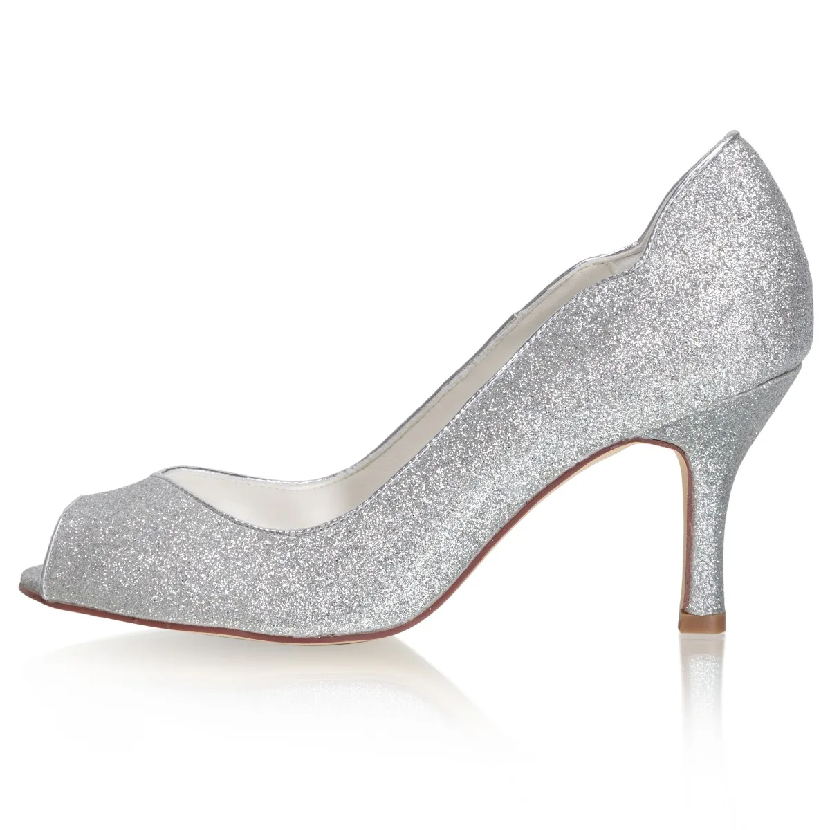 Sparkly Silver Glitter Wedding Shoes 2021 8 cm Wedding Stiletto Heels ...