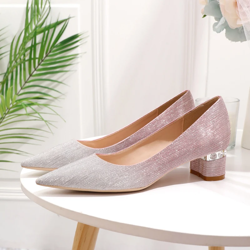 Sparkly Gradient-Color Candy Pink Wedding Shoes 2020 Glitter Sequins 4 ...