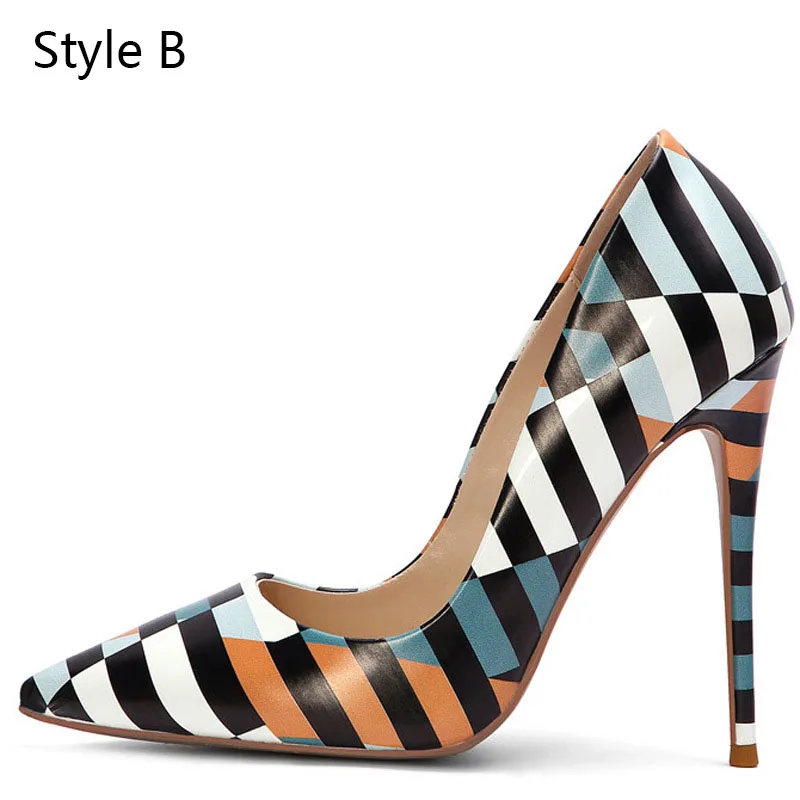 Chic / Beautiful Multi-Colors Street Wear Pumps 2020 Striped Doodle 12 ...