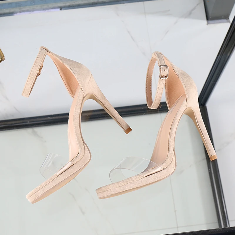 Amazing / Unique Beige Homecoming High Heels Sandals 2020 Suede Strappy ...