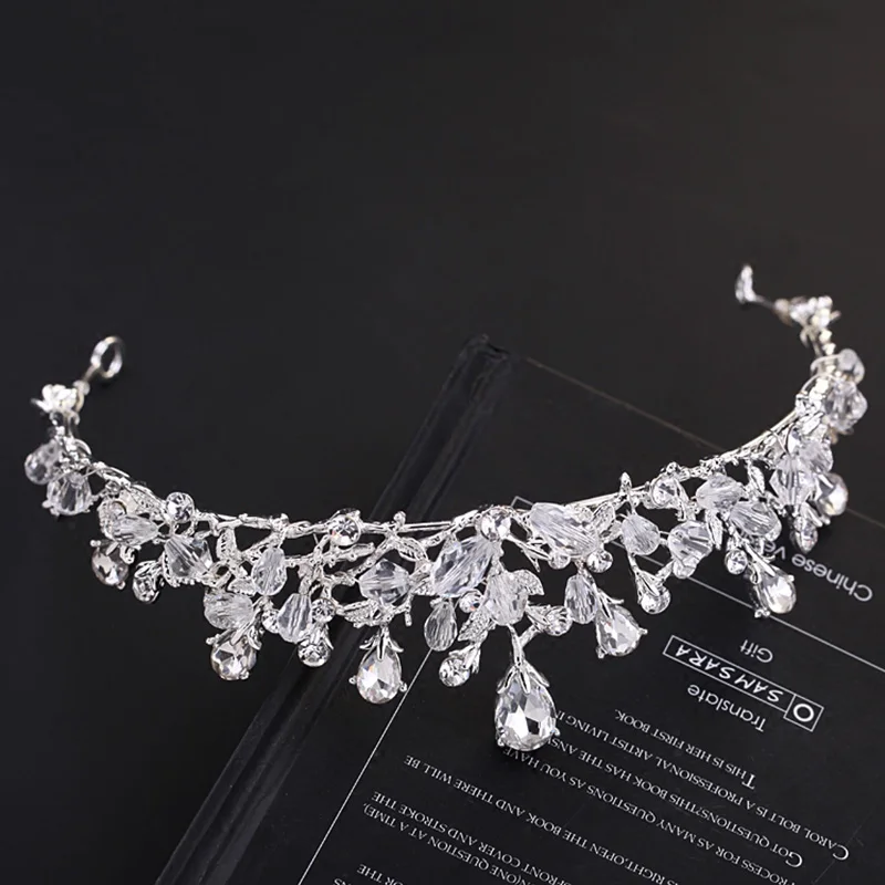 Modest / Simple Silver Tiara 2018 Metal Crystal Rhinestone Wedding ...