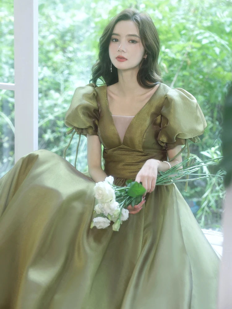 Chic / Beautiful Clover Green Prom Dresses 2021 A-Line / Princess V ...