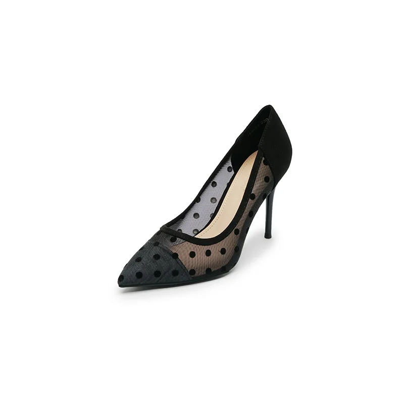 Fashion Beige Dating Spotted Pumps 2020 9 cm Stiletto Heels Pointed Toe ...