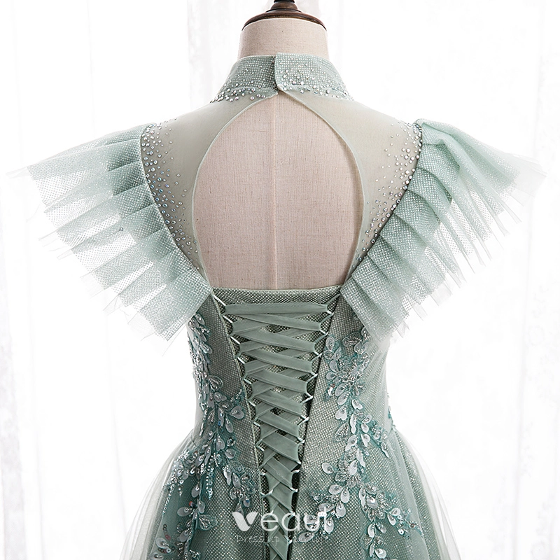 Vintage Retro Sage Green Prom Dresses A Line Princess 2020 Scoop