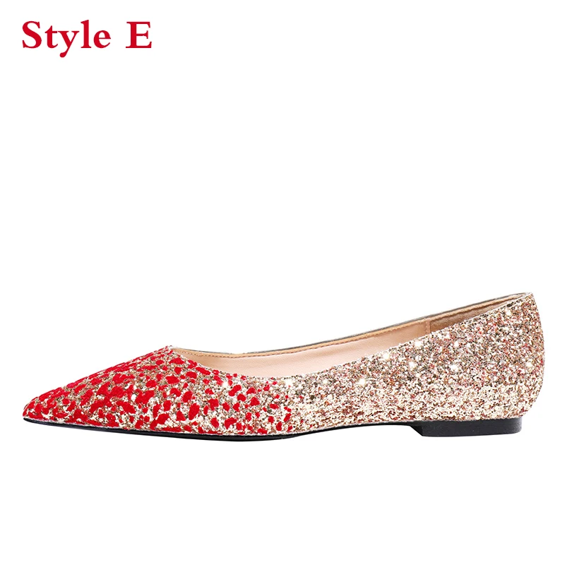 Sparkly Charming Gold Red Gradient-Color Wedding Shoes 2020 Glitter ...