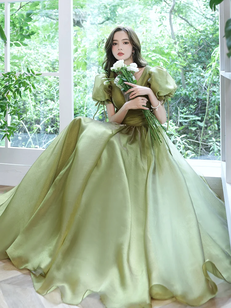 Chic / Beautiful Clover Green Prom Dresses 2021 A-Line / Princess V ...