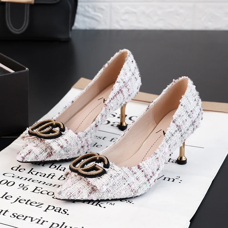 Modern / Fashion White Dating Pumps 2019 Metal 6 cm Stiletto Heels ...