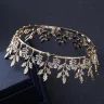 Simple Doré Feuille Tiare 2018 Métal Faux Diamant Mariage Accessorize