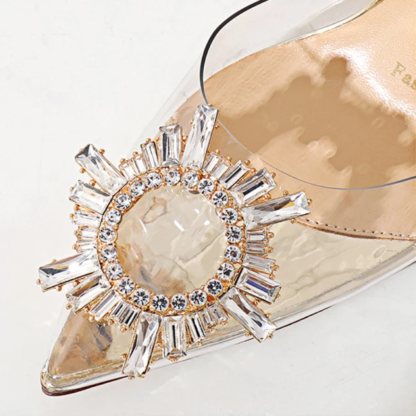 Sexy Transparent Gold Evening Party Rhinestone Womens Sandals 2020 ...