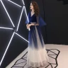 Modern / Fashion Navy Blue Gradient-Color Evening Dresses 2019 A-Line ...