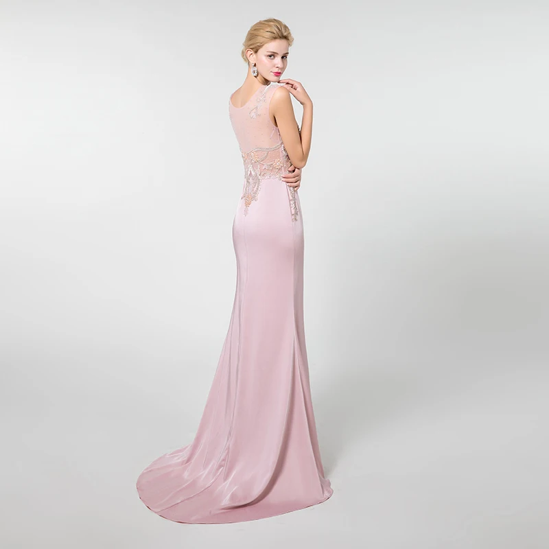 Illusion Candy Pink See-through Evening Dresses 2019 Trumpet / Mermaid ...