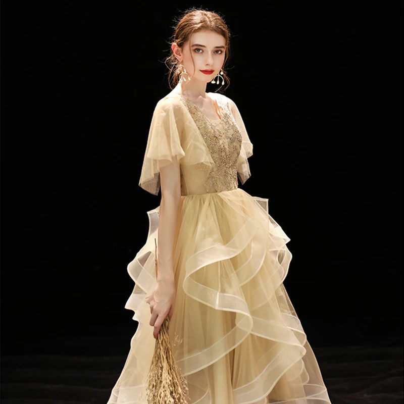Chic / Beautiful Champagne Homecoming Graduation Dresses 2019 A-Line ...
