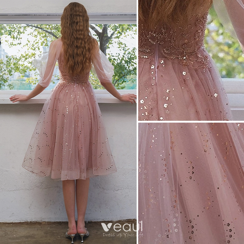 Chic / Beautiful Blushing Pink Homecoming Graduation Dresses 2021 A ...