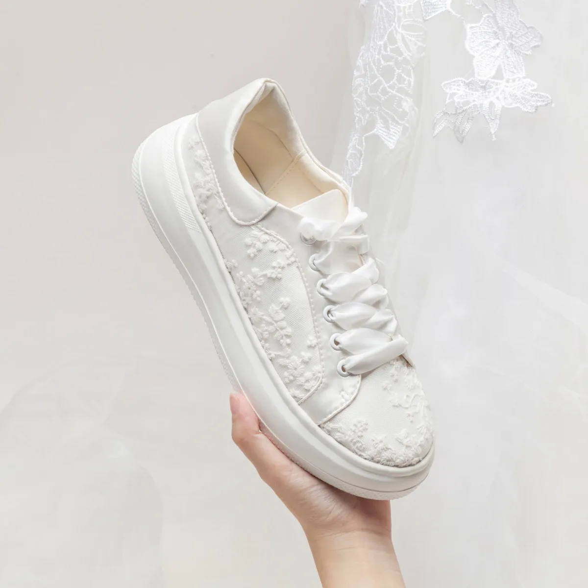 Basket Mariage Femme Dentelle