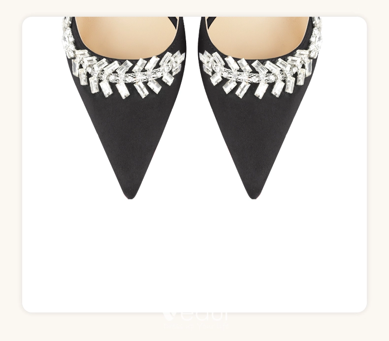 Fashion Black Rhinestone Evening Party Suede Pumps 2024 Leather 10 cm ...