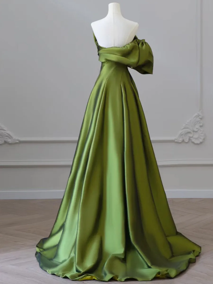 Vintage / Retro Clover Green Prom Dresses 2024 A-Line / Princess Zipper ...