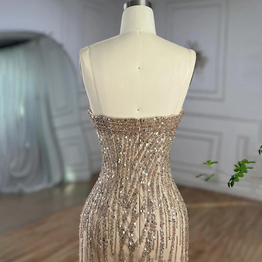 High-end Caramel Handmade Beading Sequins Prom Dresses 2024 Trumpet ...