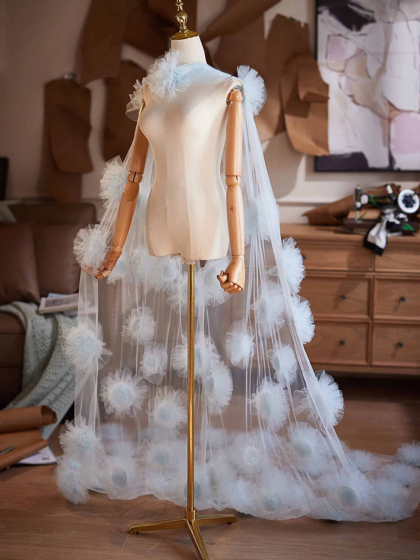 Chic / Beautiful White Handmade Flower Prom shawl 2026