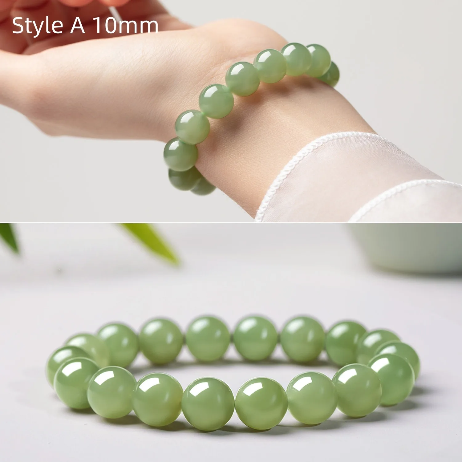 Chic / Beautiful Sage Green Handmade Jade Bracelets 2025 Accessories