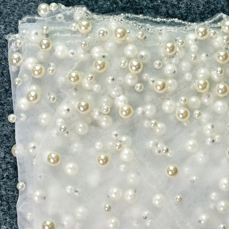 Chic / Beautiful White Bridal Wedding Pearl shawl 2023