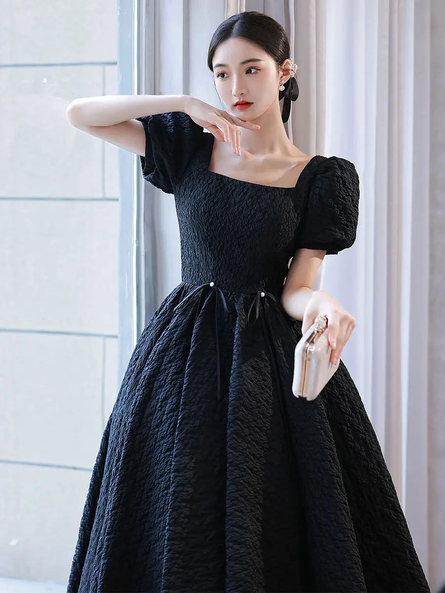 Style Audrey Hepburn Noire Robe De Bal 2022 Princesse Encolure Carrée ...