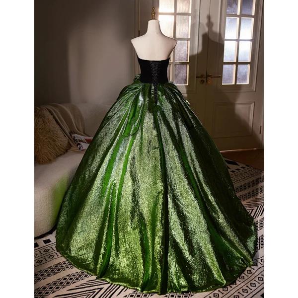 Elegante Dunkelgrün Ballkleider 2024 Ballkleid Bandeau Ärmellos ...