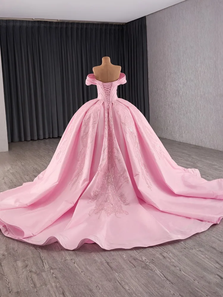 Charmant Rougissant Rose Fait main Faux Diamant Paillettes Robe De ...