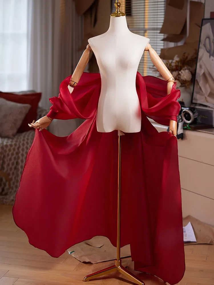 Unusual Burgundy Prom shawl 2025
