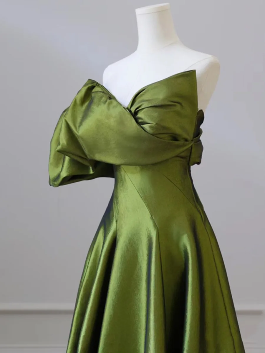 Vintage / Retro Clover Green Prom Dresses 2024 A-Line / Princess Zipper ...