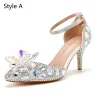 Unusual Multi-Colors Rhinestone Gold Evening Party Womens Shoes 2024 ...