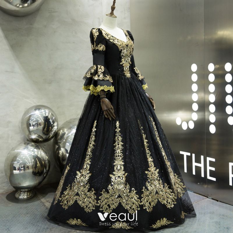 Vintage Retro Medieval Bling Bling Royal Blue Ball Gown Prom Dresses