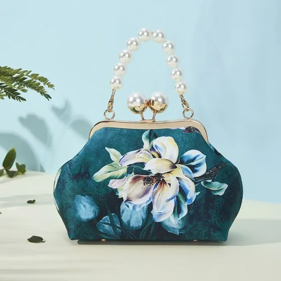 Vintage / Retro Chinese style Dark Green Clutch Bags 2020 Metal ... Vintage / Retro Chinese style Dark Green Clutch Bags 2020 Metal ...