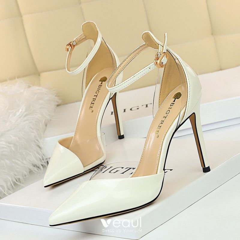 Sexy Red Cocktail Party Womens Shoes 2020 Patent Leather Ankle Strap 10