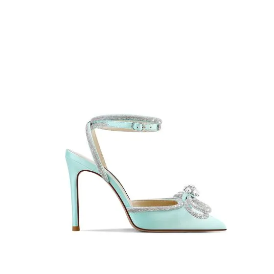 Sexy Mint Green Evening Party Womens Sandals 2021 Leather Rhinestone