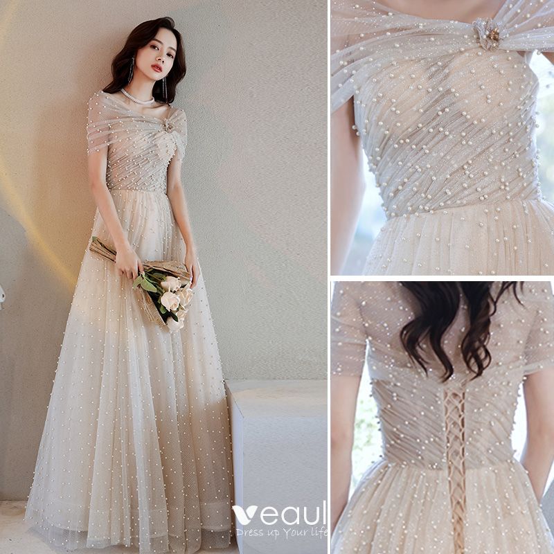 Affordable Ivory Wedding Dresses 2018 Ball Gown Lace Flower Pearl